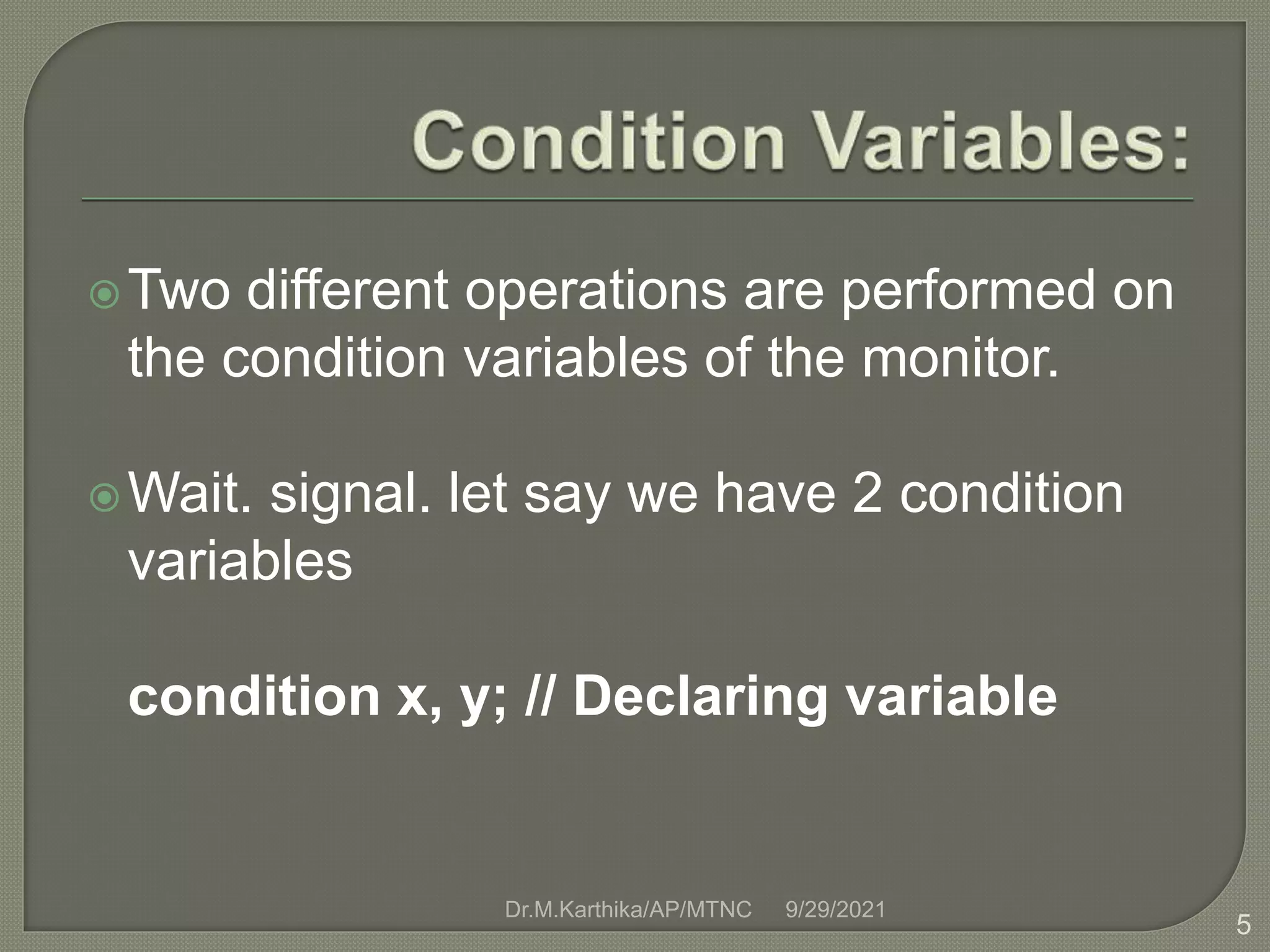 Process Synchronization - Monitors | PPTX