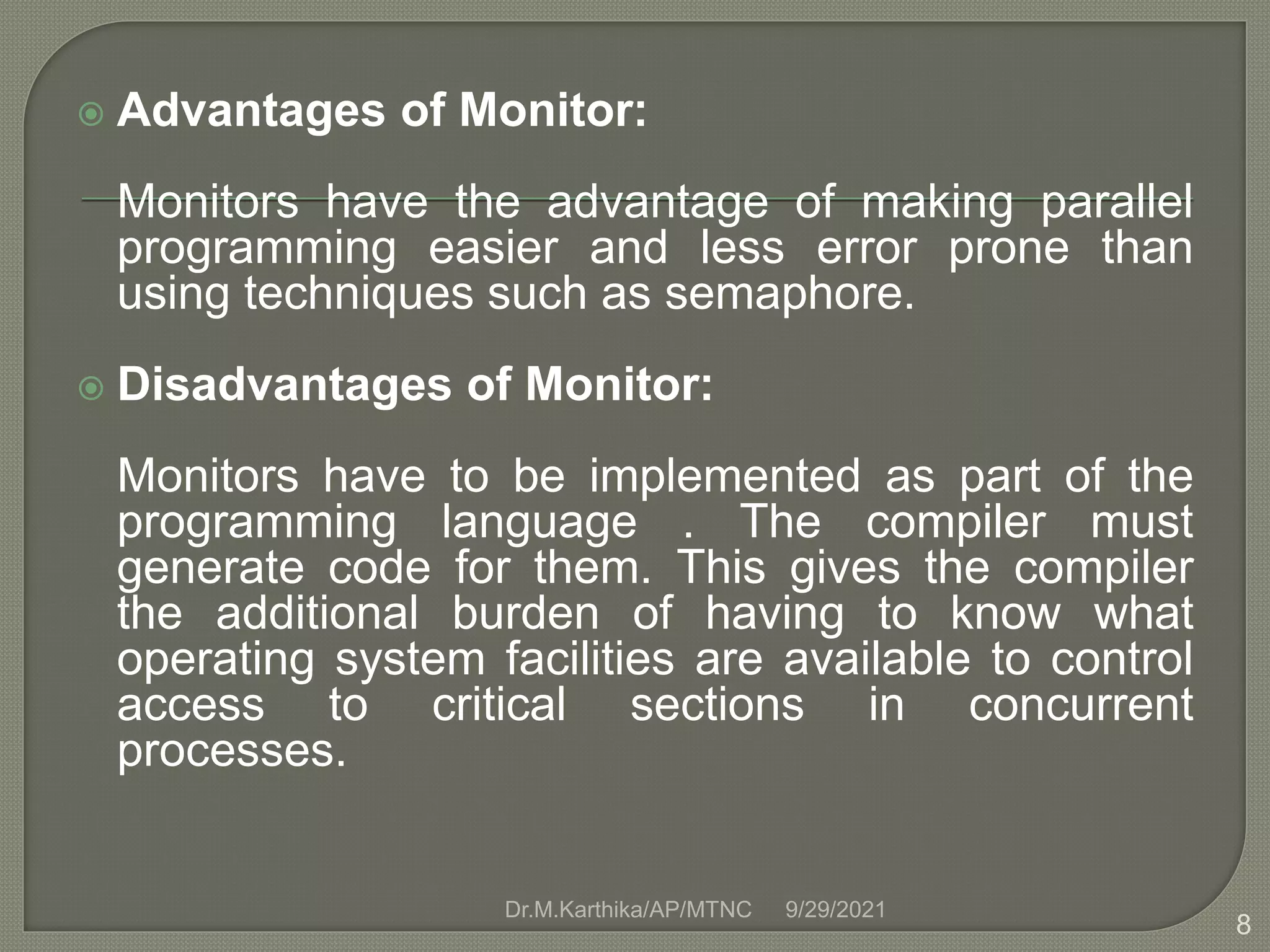 Process Synchronization - Monitors | PPTX