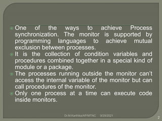 Process Synchronization - Monitors | PPTX