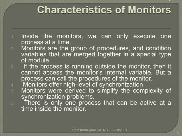 Process Synchronization - Monitors | PPTX