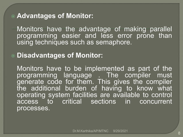 Process Synchronization - Monitors | PPTX