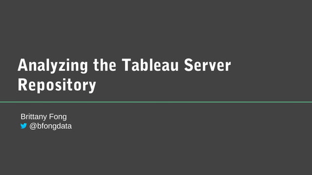 Monitor tableau server for reference | PPT