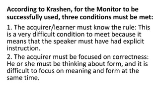 Monitor theory | PPTX