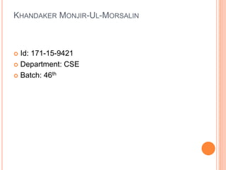 Monjir ul-morsalin- 171-15-9421 | PPT