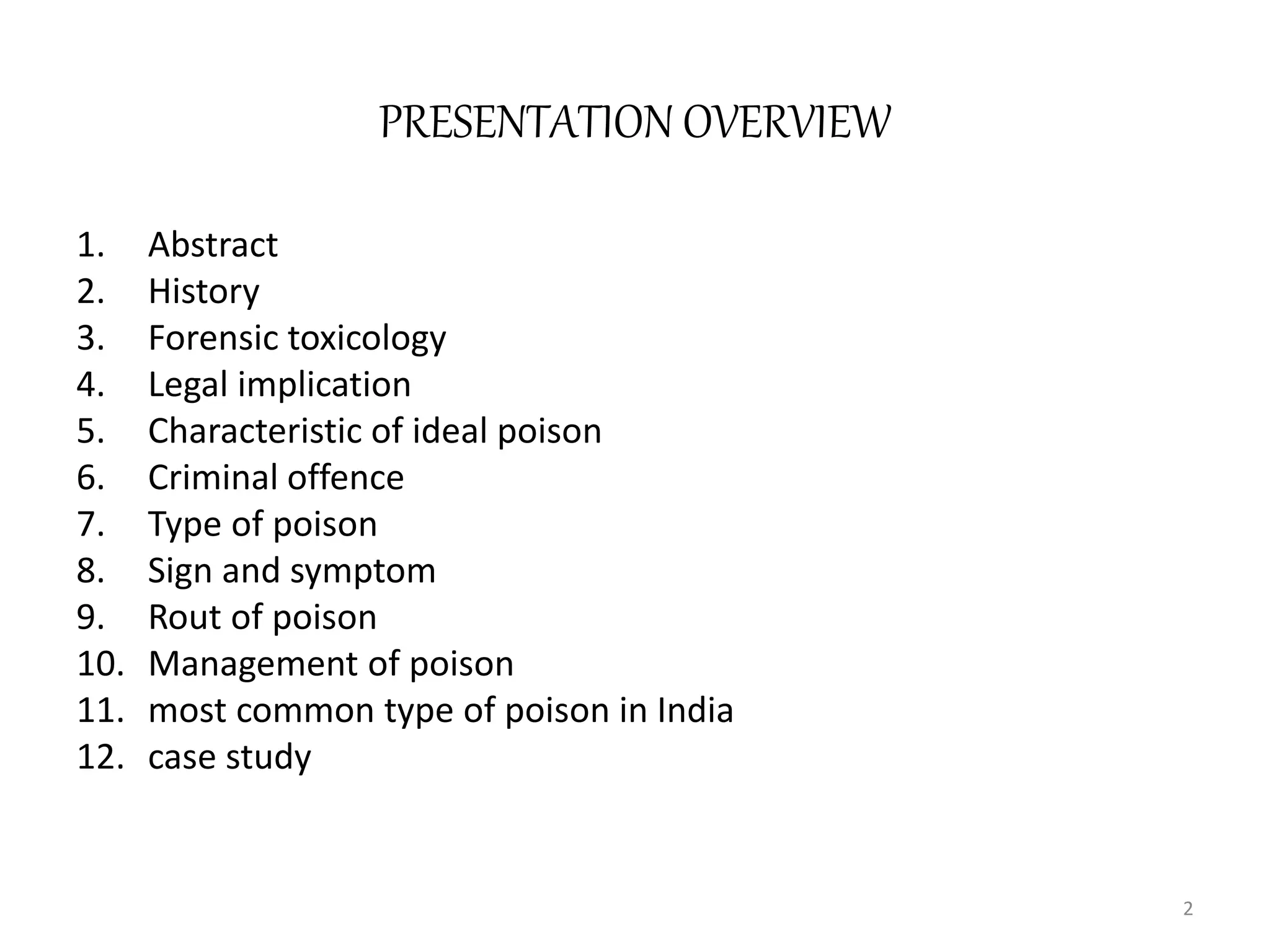 poison and forensic importance | PPTX