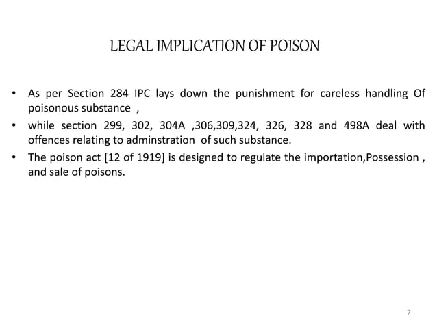 poison and forensic importance | PPTX