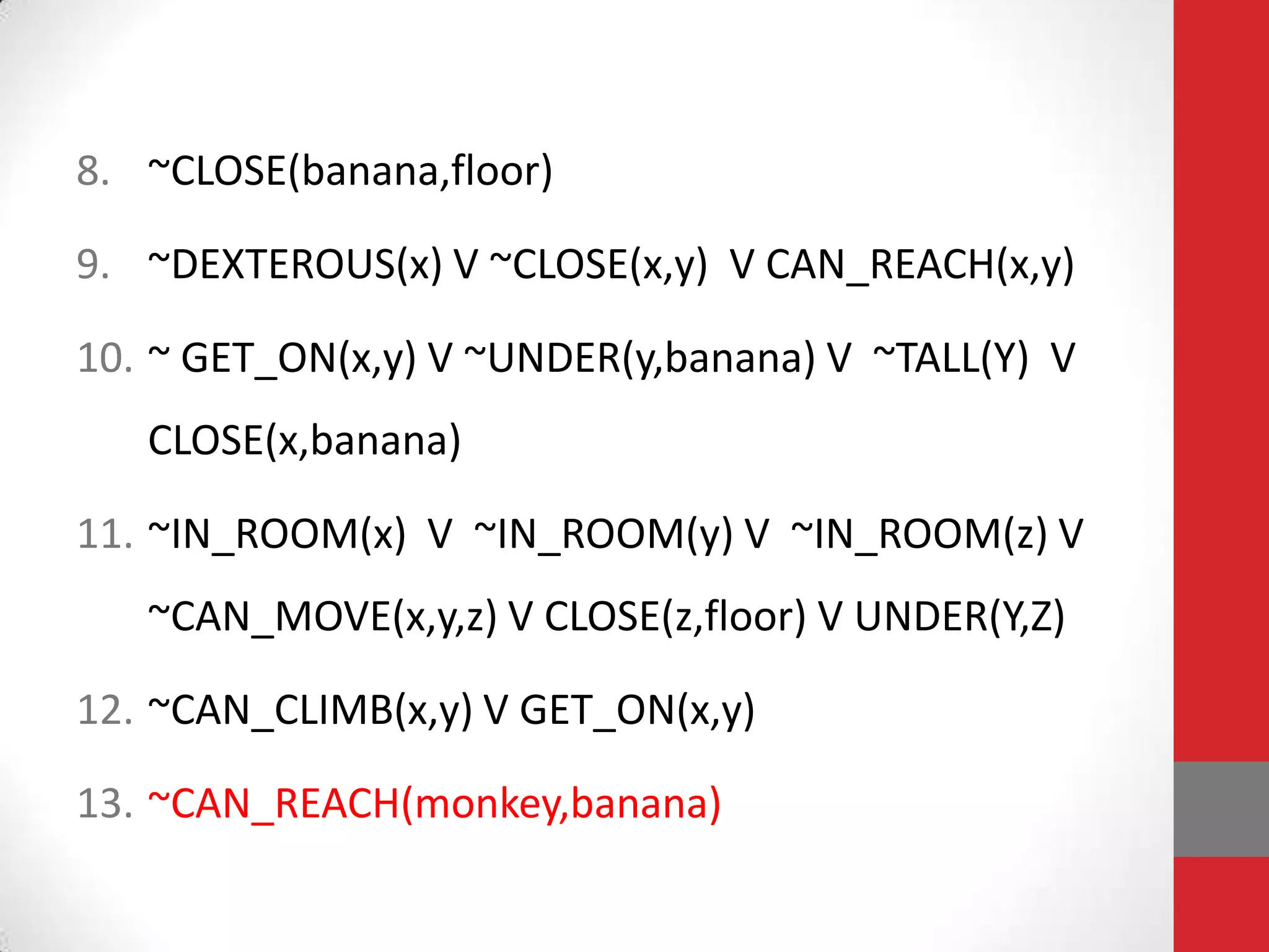 Monkey & banana problem in AI | PPTX