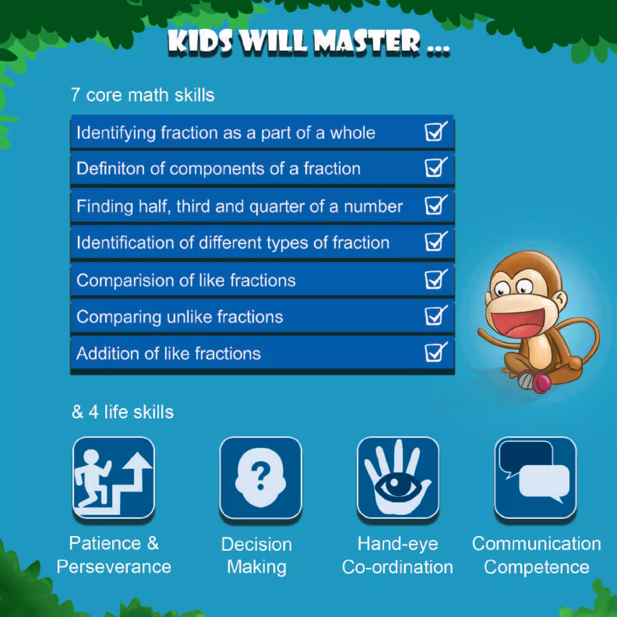 Fractions Card Game - Monkey Fractions. 8 times more math practice | PDF