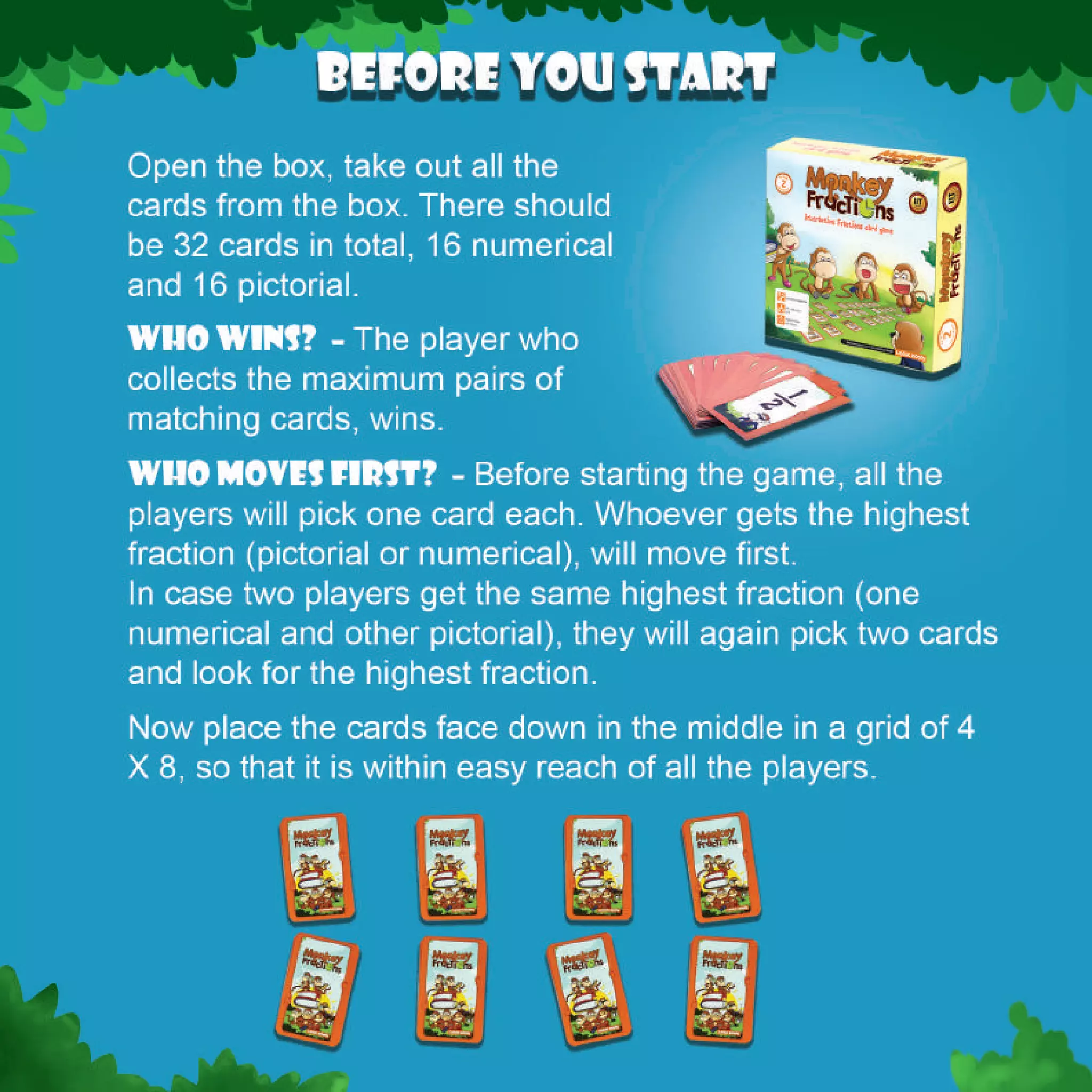 Fractions Card Game - Monkey Fractions. 8 times more math practice | PDF