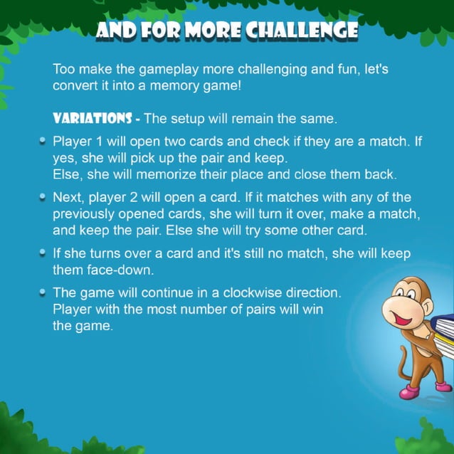 Fractions Card Game - Monkey Fractions. 8 times more math practice | PDF
