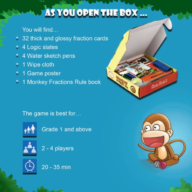 Fractions Card Game - Monkey Fractions. 8 times more math practice | PDF