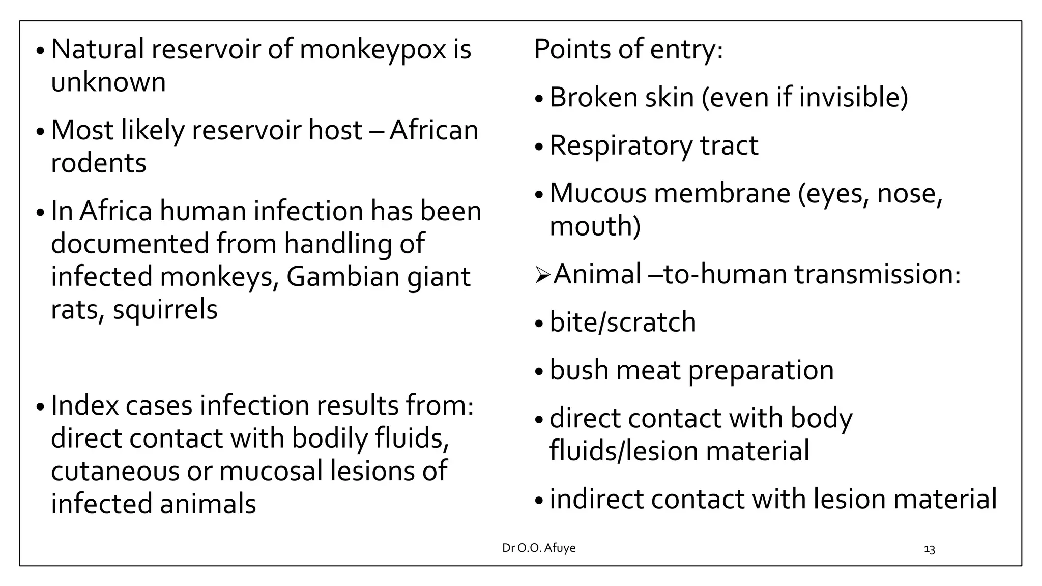 Monkeypox by Dr O.O. Afuye | PPTX