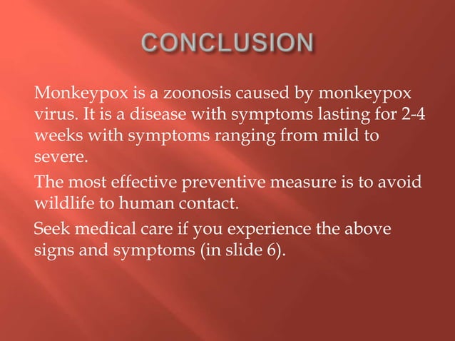 PRESENTATION DISEASE PROFILE OF MONKEYPOX | PPT
