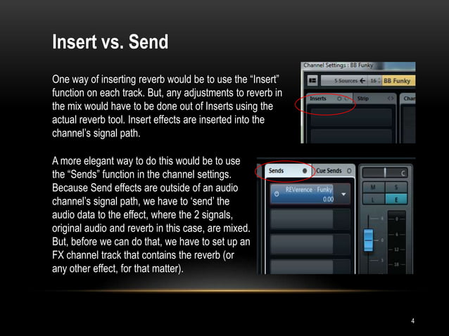 Using Reverb as a Send Effect in Cubase | PPT
