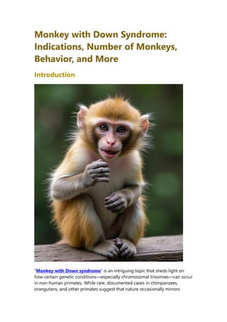 Monkey with Down Syndrome: Understanding Trisomy in Primates | PDF