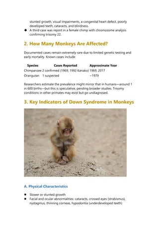 Monkey with Down Syndrome: Understanding Trisomy in Primates | PDF