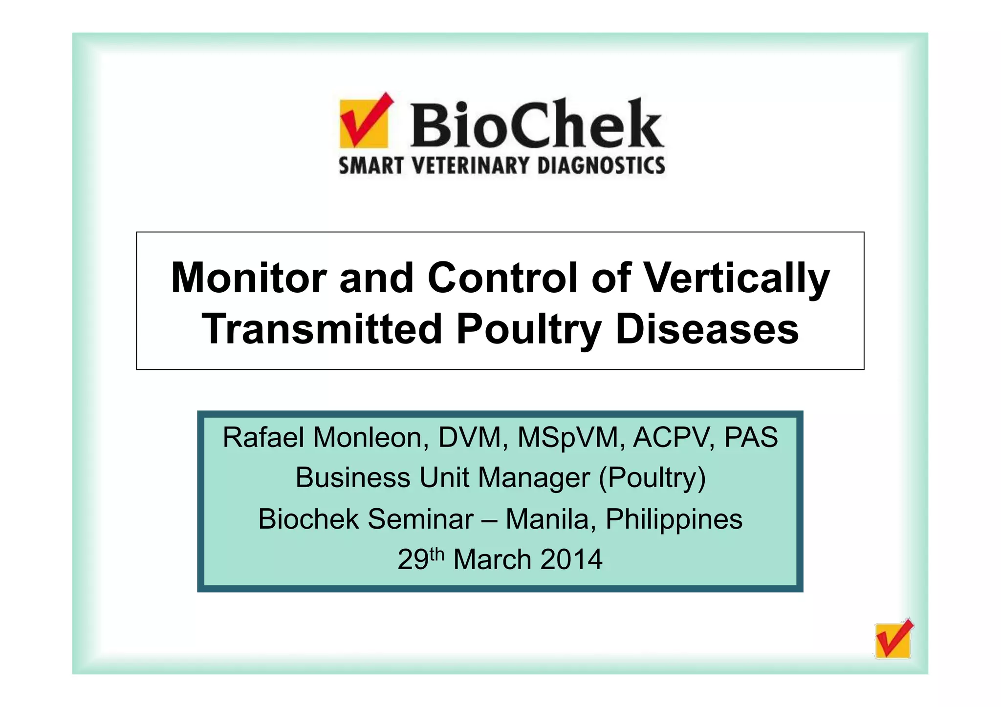 Monitor and Control of Vertically Transmitted Poultry Diseases | PDF