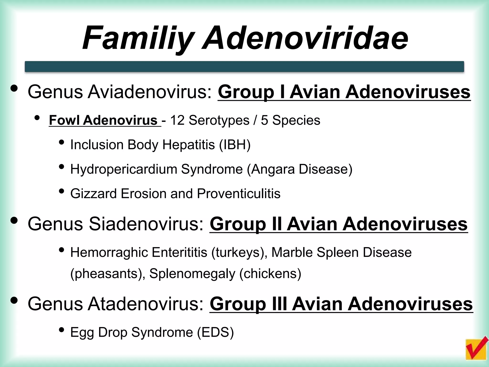 Fowl adenovirus: Using serology to control your flocks | PPSX