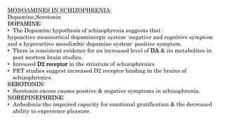 Monoamines in psychiatric disorders | PPTX