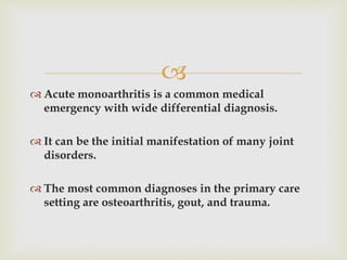 Monoarthritis | PPTX