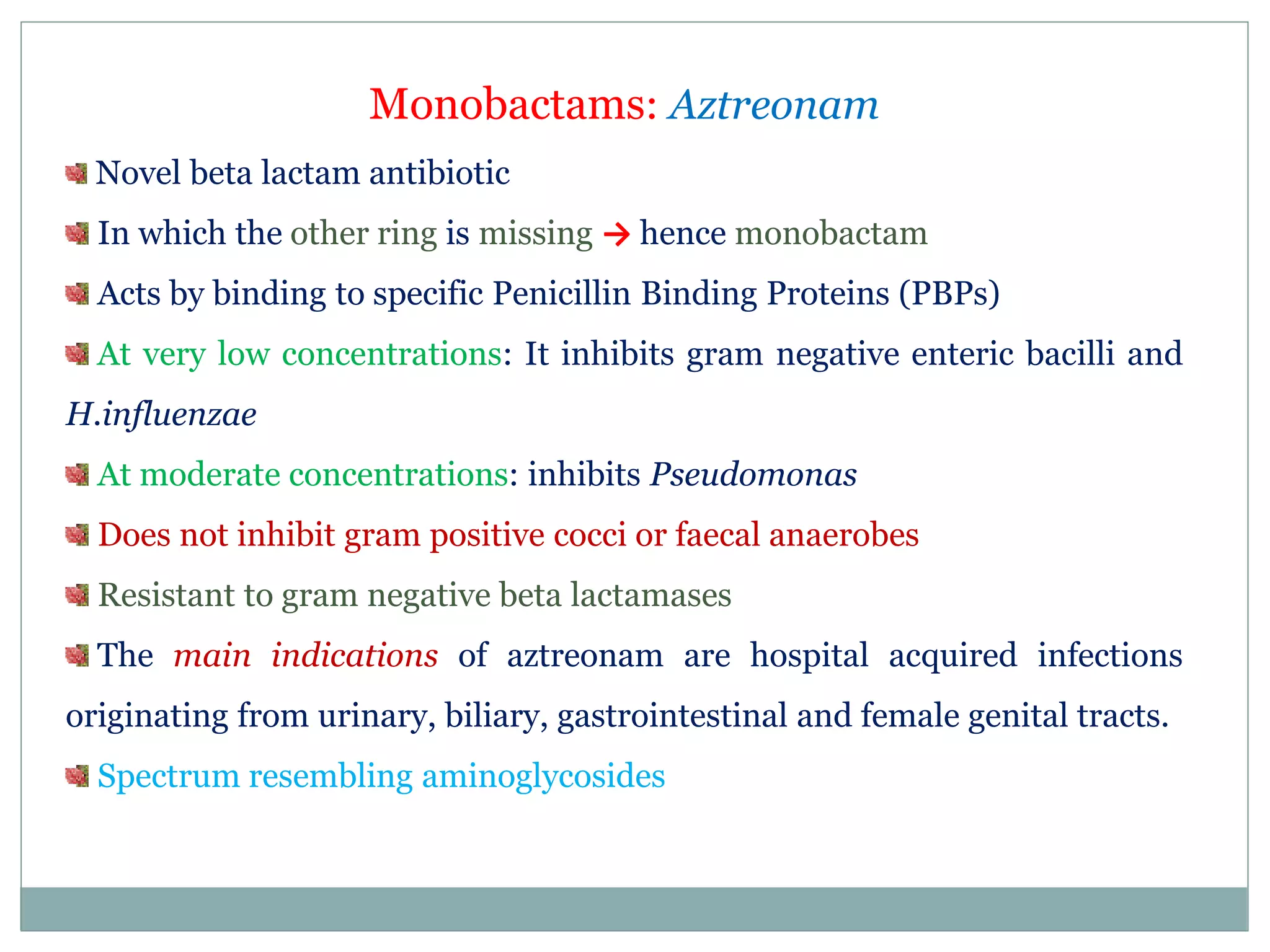 Monobactams and carbapenems | PPTX