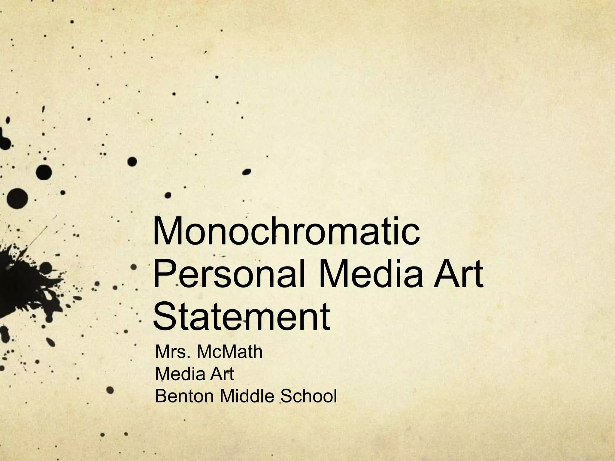 Monochromatic Personal Statement Art | PPTX