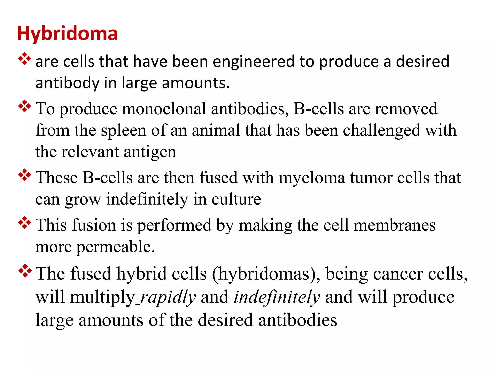 Monoclonal Antibodies Hybridoma Technique | PPT
