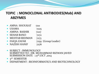 Monoclonal and abzymes | PPTX