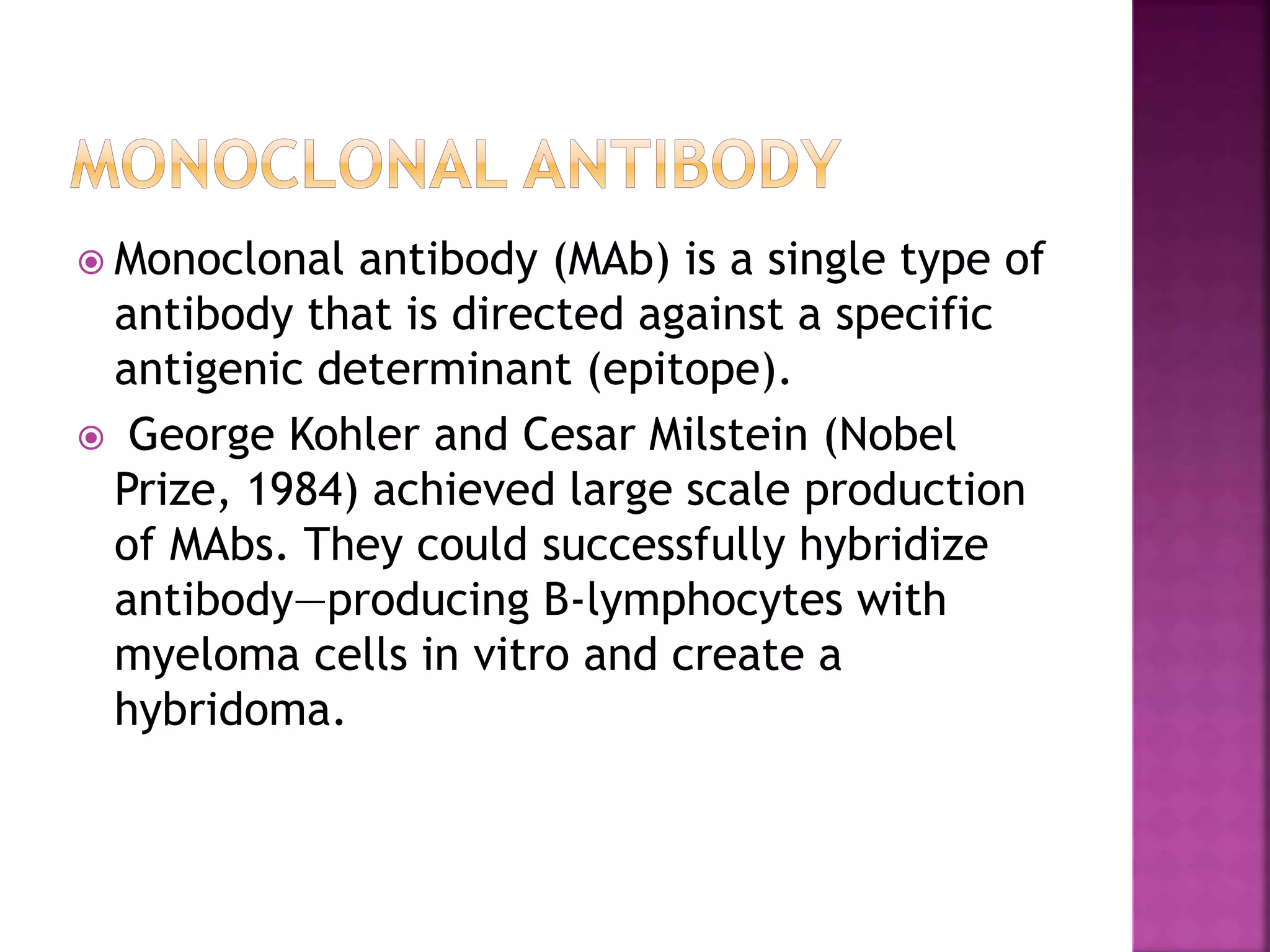 Monoclonal antibodies production | PPTX