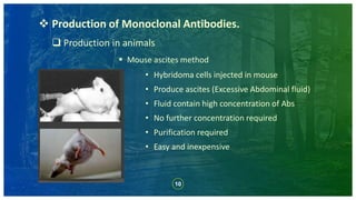 Monoclonal antibody, Application of Monoclonal Antibody, Uses | PPTX