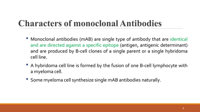 Monoclonal Antibody-Preparation & Application - MPH201T.pptx | Biological Sciences | Science