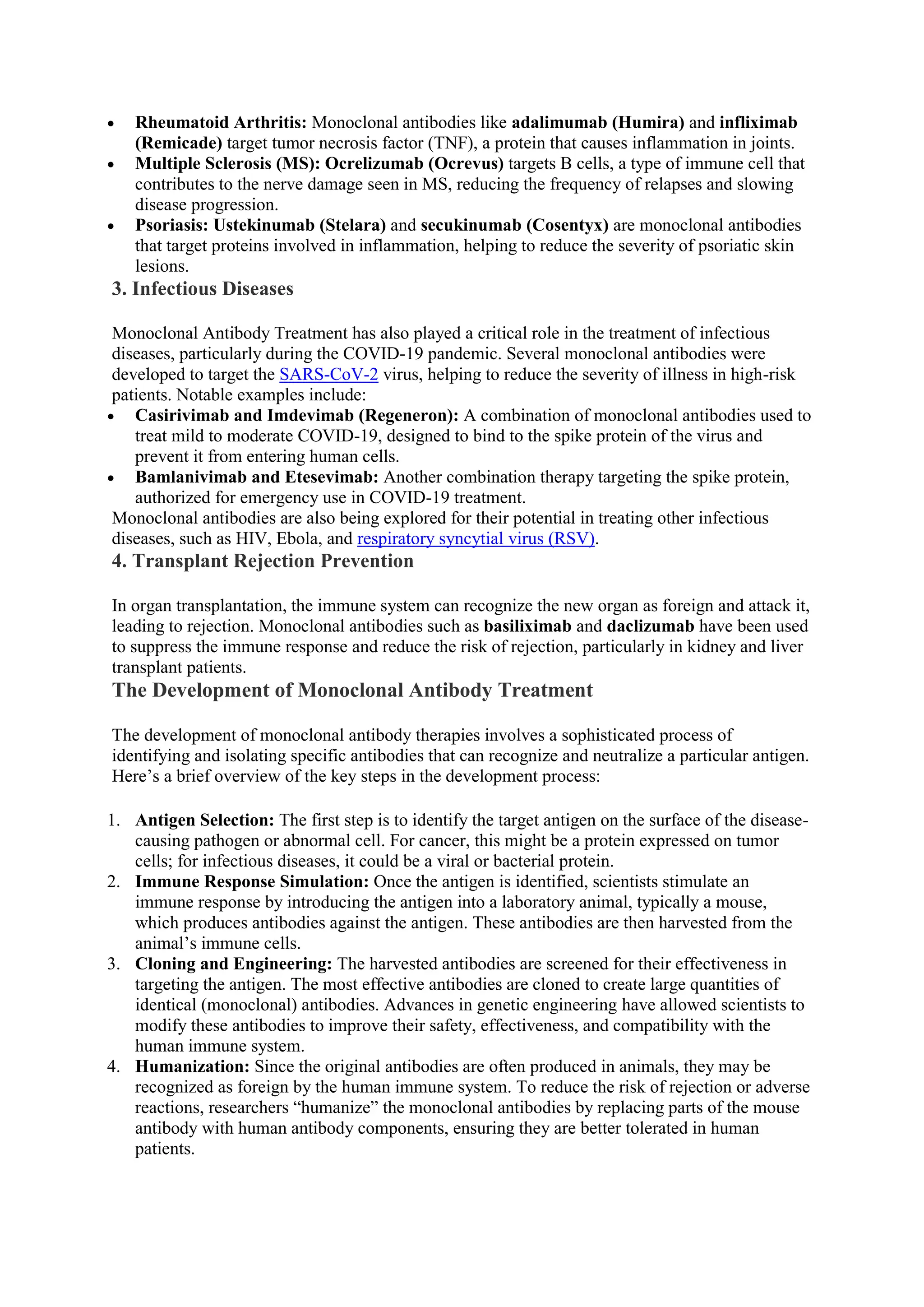 4 Therapeutic Uses of Monoclonal Antibody Treatment | The Lifesciences Magazine | PDF