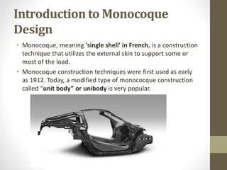 Monocoque chassis | PPTX | Performance Cars | Auto Type