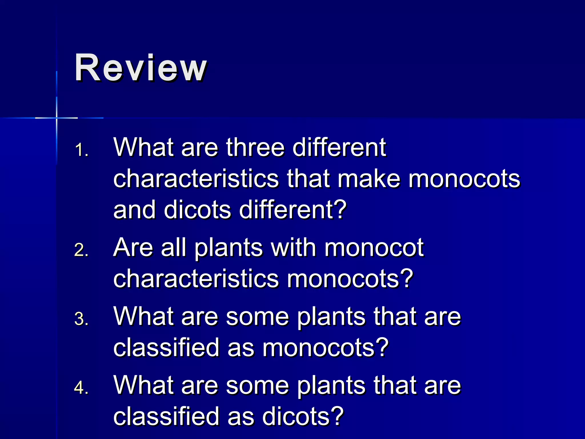 Monocots and dicots | PPT