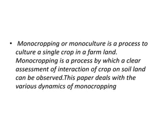 Monocropping | PPTX