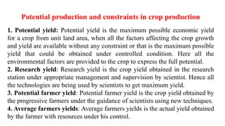 Production potential and constraints , monocropping | PPTX