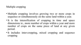 Production potential and constraints , monocropping | PPT