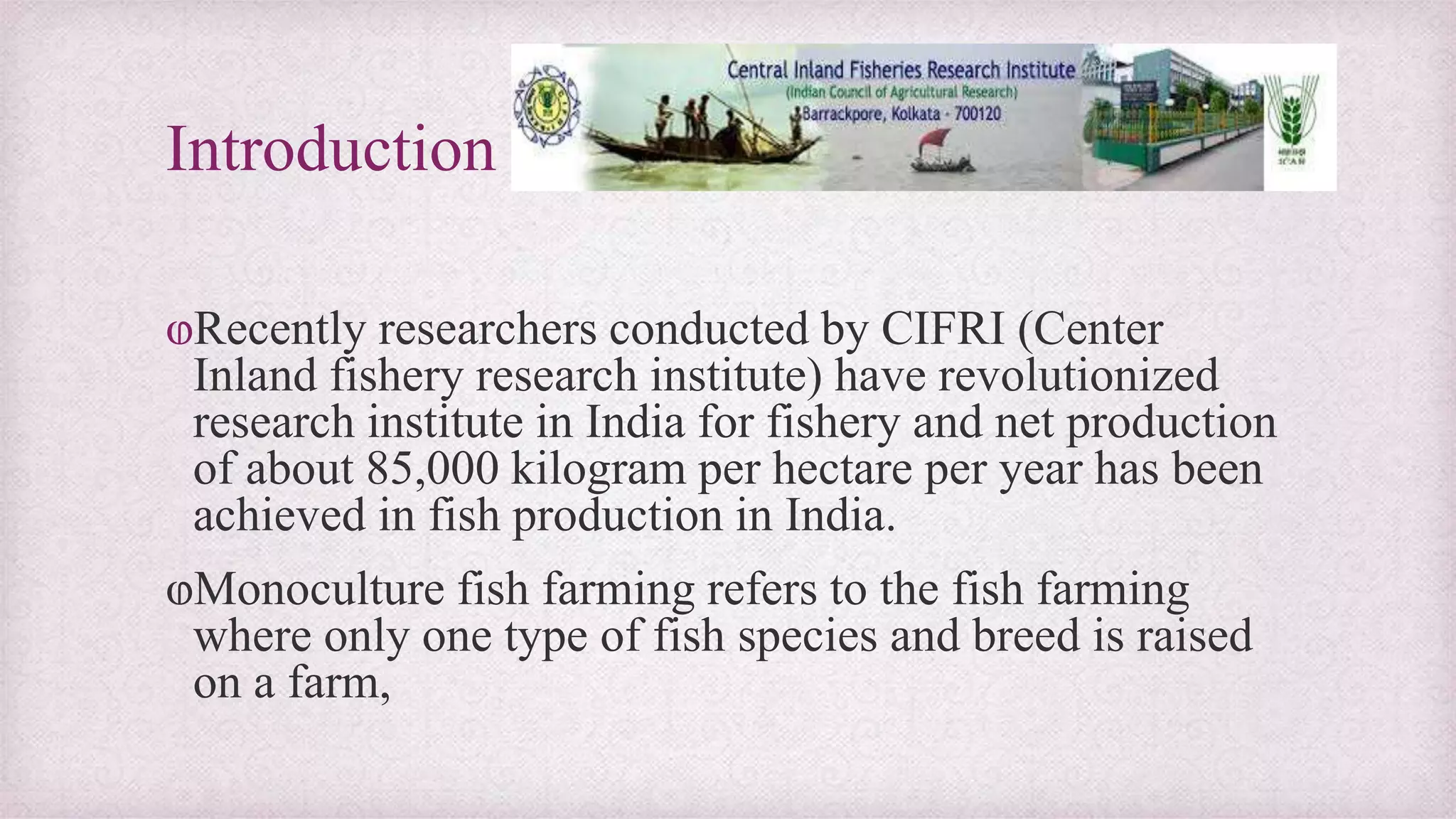 Monoculture (aquaculture) | PPTX