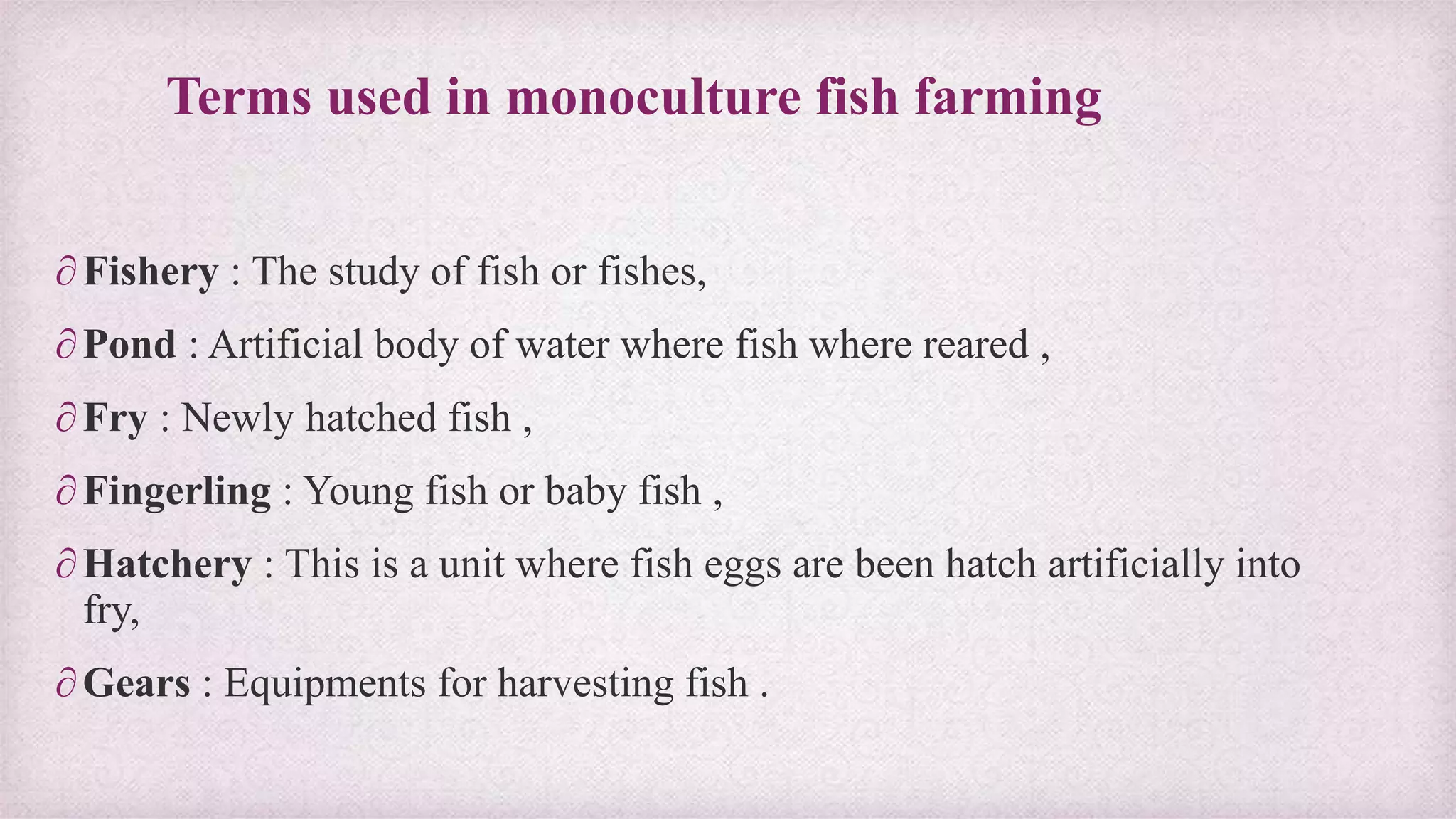 Monoculture (aquaculture) | PPTX