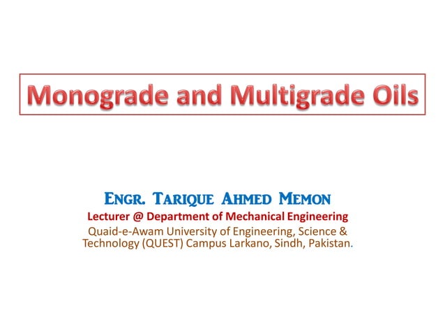 Monograde and multigrade oils | PDF