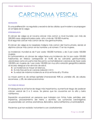Clasificación Del Cáncer De Vejiga