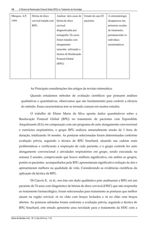 A eficacia da Reeducação Postural Global (RPG) na Cervical | PDF