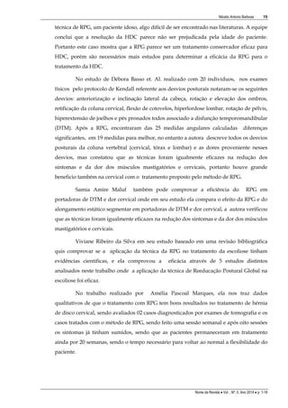 A eficacia da Reeducação Postural Global (RPG) na Cervical | PDF