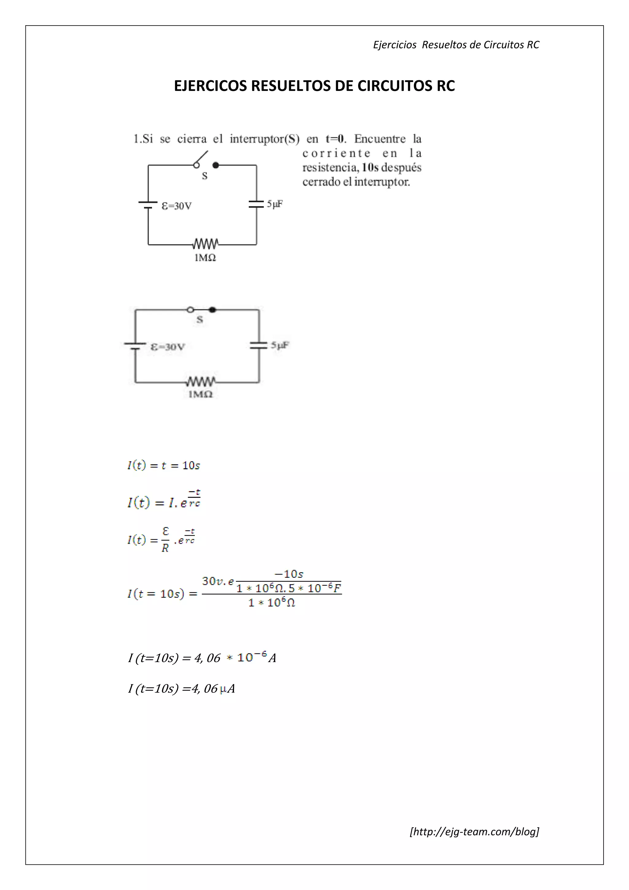 Ejercicios Resueltos de Circuitos RC | DOC