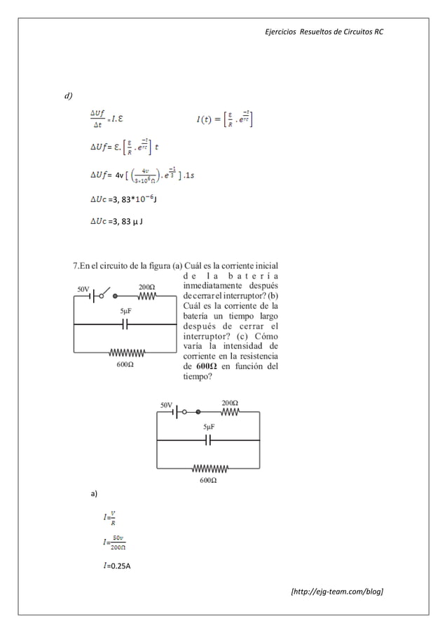 Ejercicios Resueltos de Circuitos RC | DOC