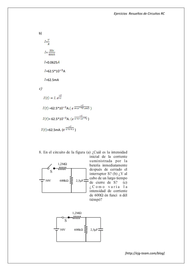 Ejercicios Resueltos de Circuitos RC | DOC