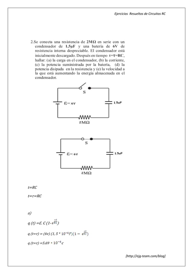 Ejercicios Resueltos de Circuitos RC | DOC