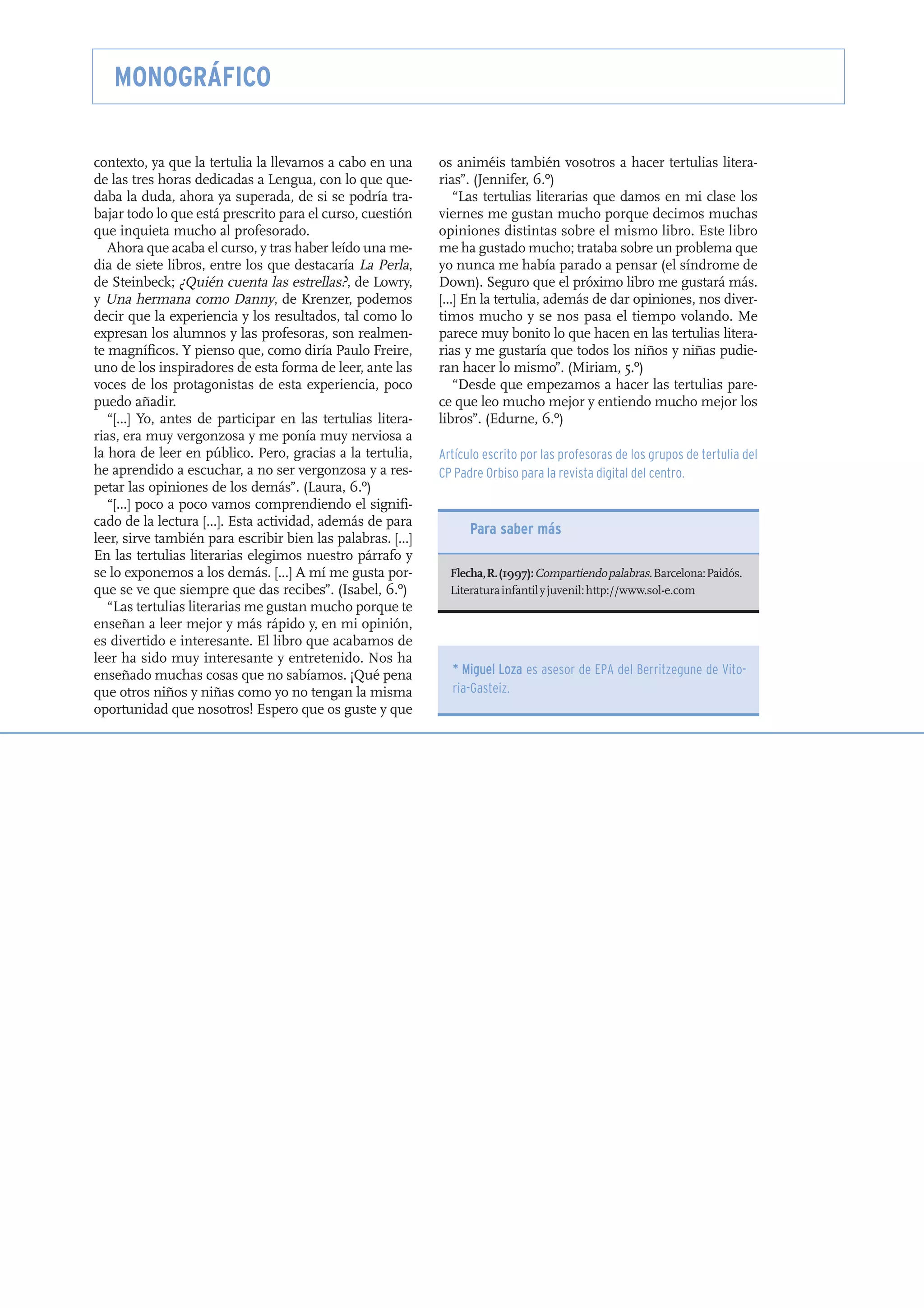 Monografico sobre las tertulias dialogicas de loza | PDF | Educational ...