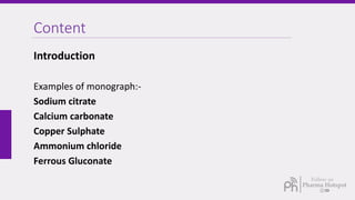 Monograph B. Pharmacy | PPT