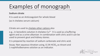 Monograph B. Pharmacy | PPT